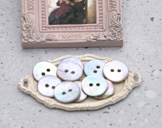 Rainbow Mother of Pearl Abalone Buttons, 12mm 1/2 In, 12 Vintage NOS ...