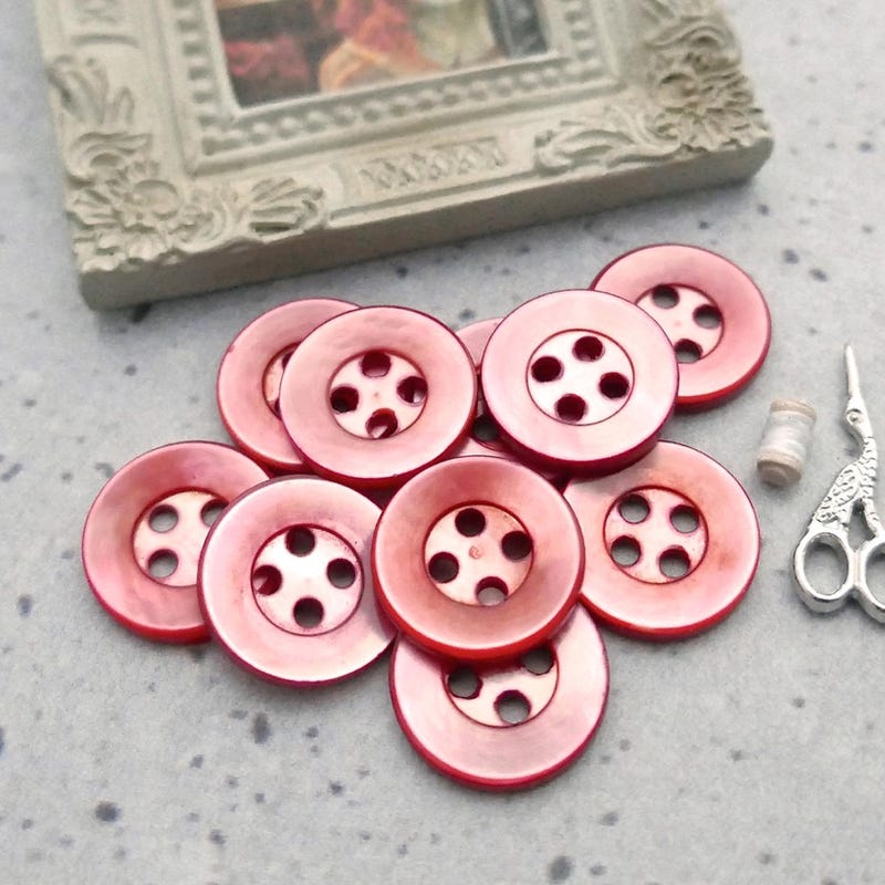 Vintage Dyed Shell Buttons - Etsy