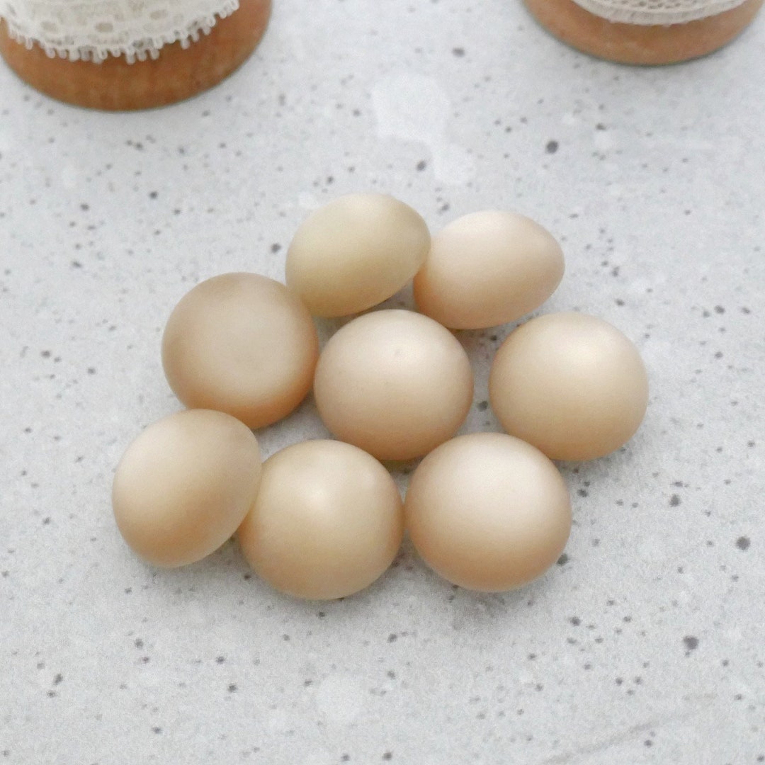 Tumbled Tan Buttons, 21mm 7/8 Inch - Organic Half-round Mushroom Beige ...