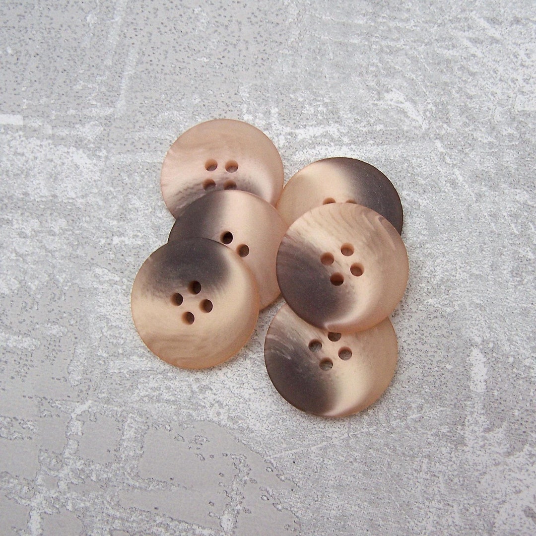 Tri-color Beige Buttons, 25mm 1" - Faux-marble Beige Brown Peach Sew ...