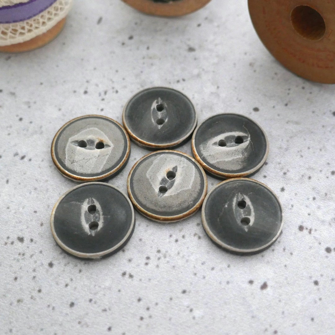Blackboard Fisheye Buttons, 23mm .90 Inch Faux-stone Slate Black White ...