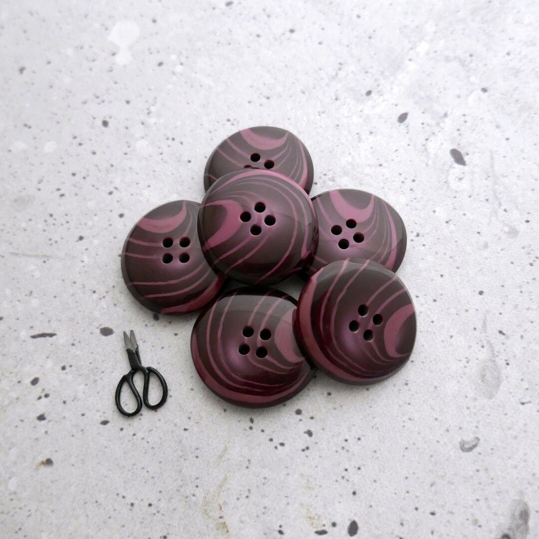 Marbled Oval Purple Buttons, 28mm 1-1/8 Inch Orchid on Blackberry ...