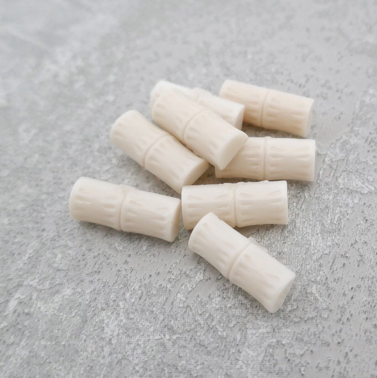 Petite Toggle Buttons, 18mm .71 Inch Slender Faux-bamboo Warm White ...