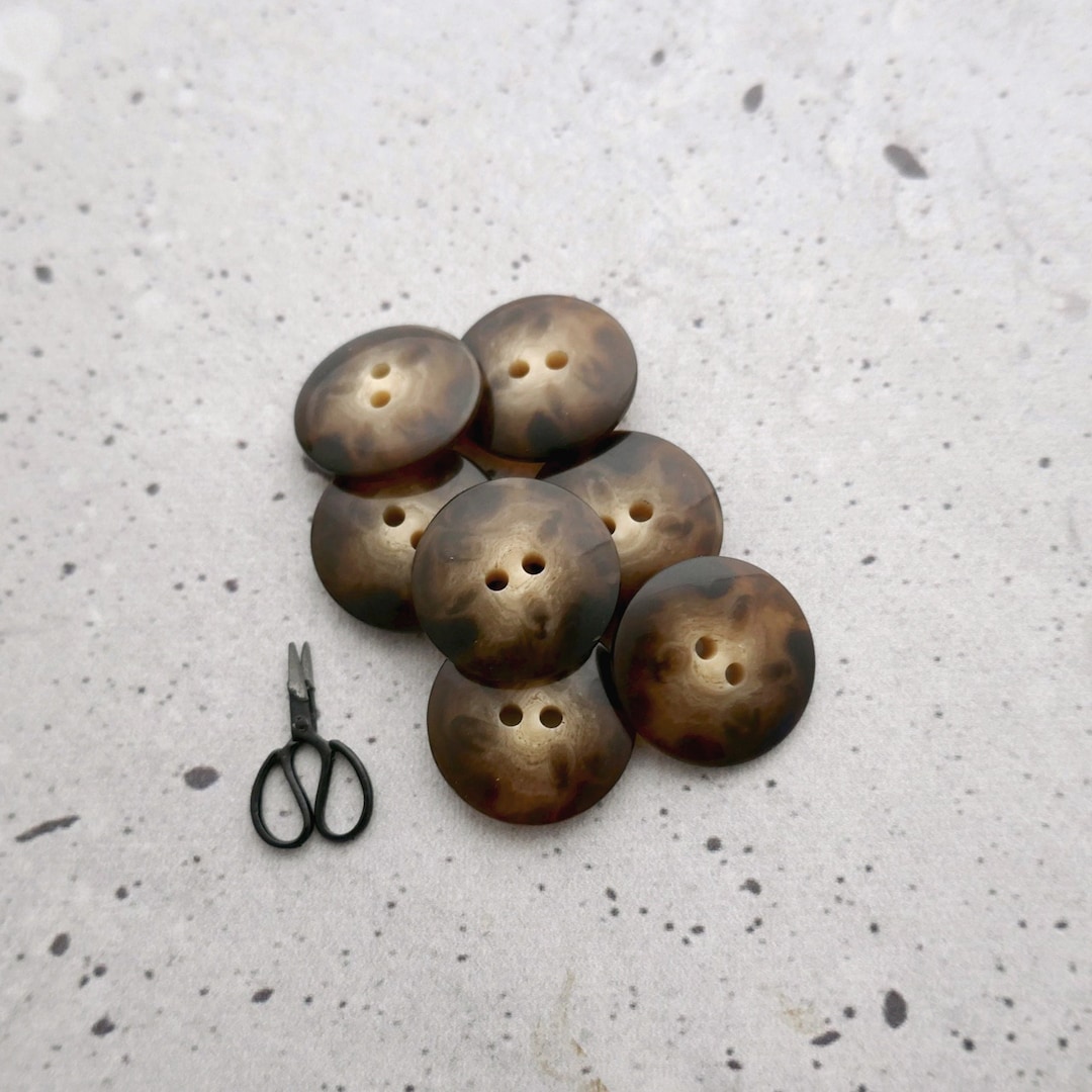 Faux-tortoise Brown Buttons, CHOOSE 25mm 28mm 34mm, Cross-cut ...