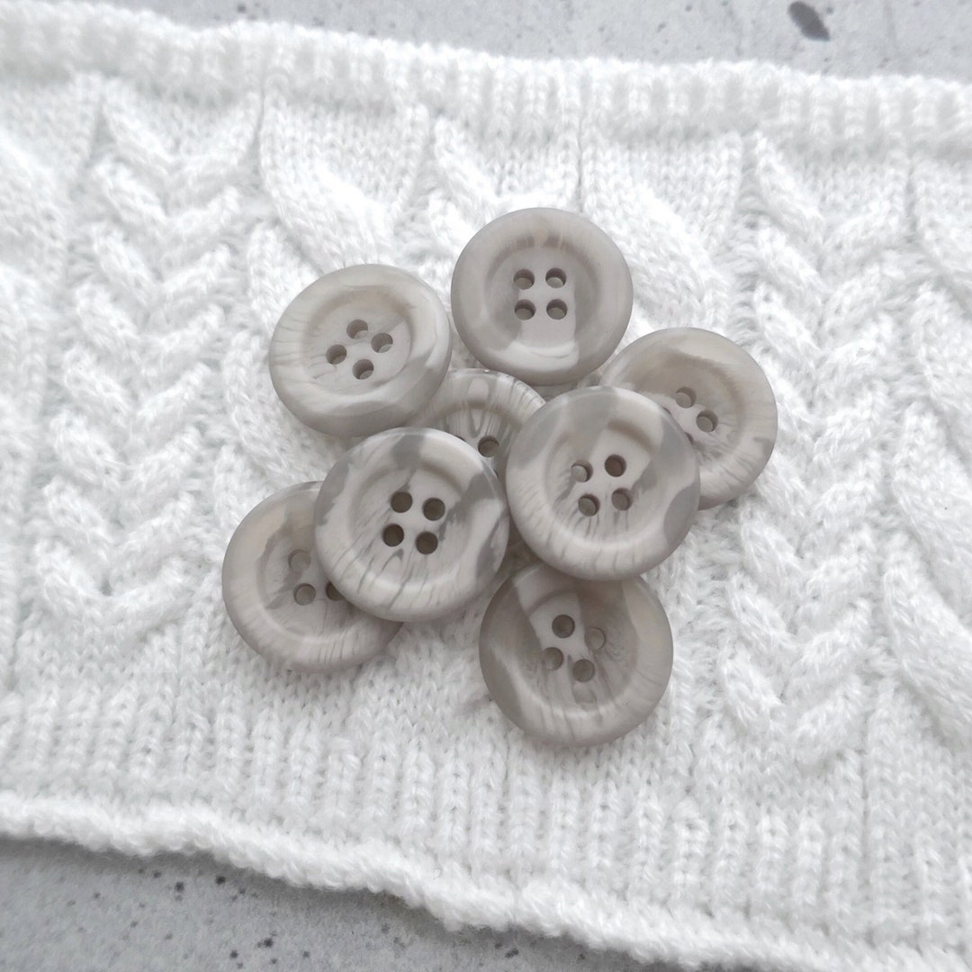 Marbled Grey Buttons, 20mm .78 Inch - Thick Faux-marble Semi ...