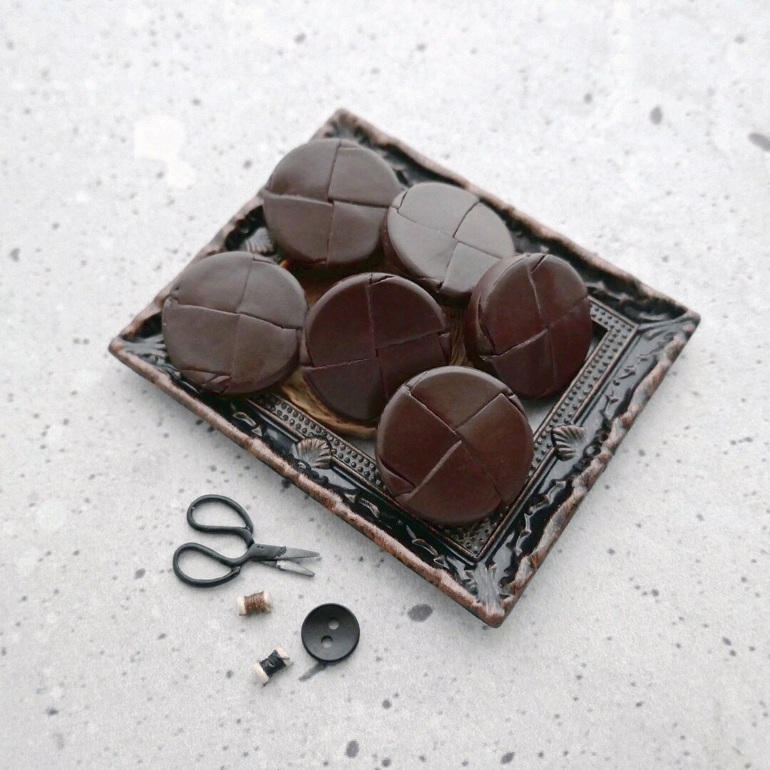 Flat Top Leather Buttons, 24mm 1 Inch - Real Natural Genuine Woven ...