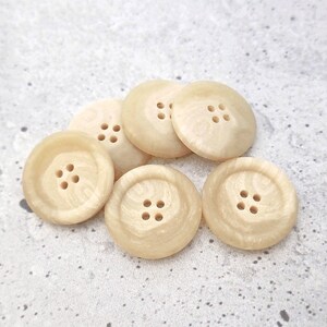 Travertine Beige Buttons, ≈28mm 1-1/8" - Cross-cut Veined Faux-marble ...