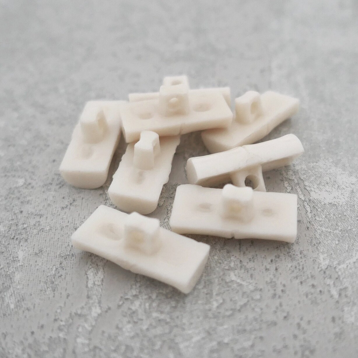 Petite Toggle Buttons, 18mm .71 Inch Slender Faux-bamboo Warm White ...