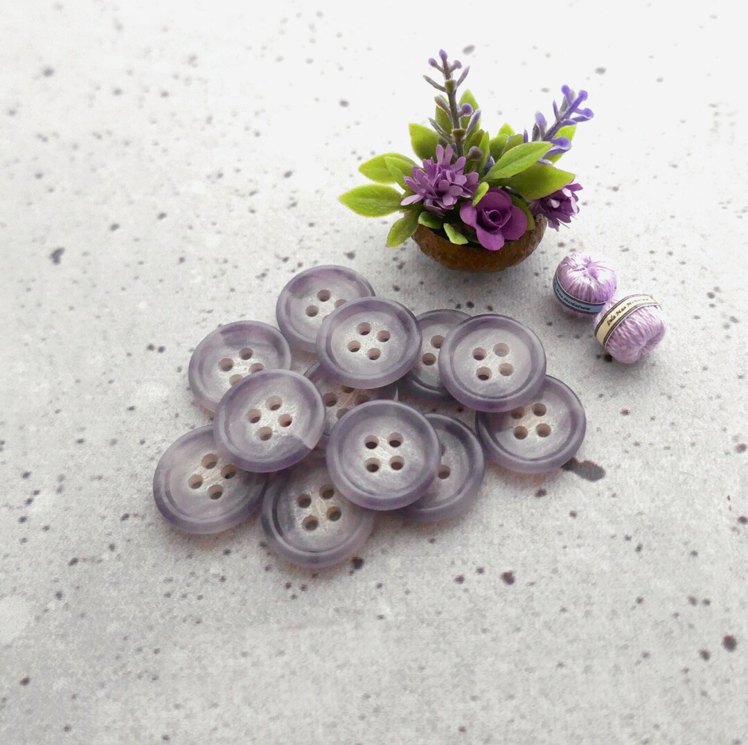 Faux-stone Purple Buttons, 15mm 5/8 Inch Cross-cut Amethyst Marbled ...