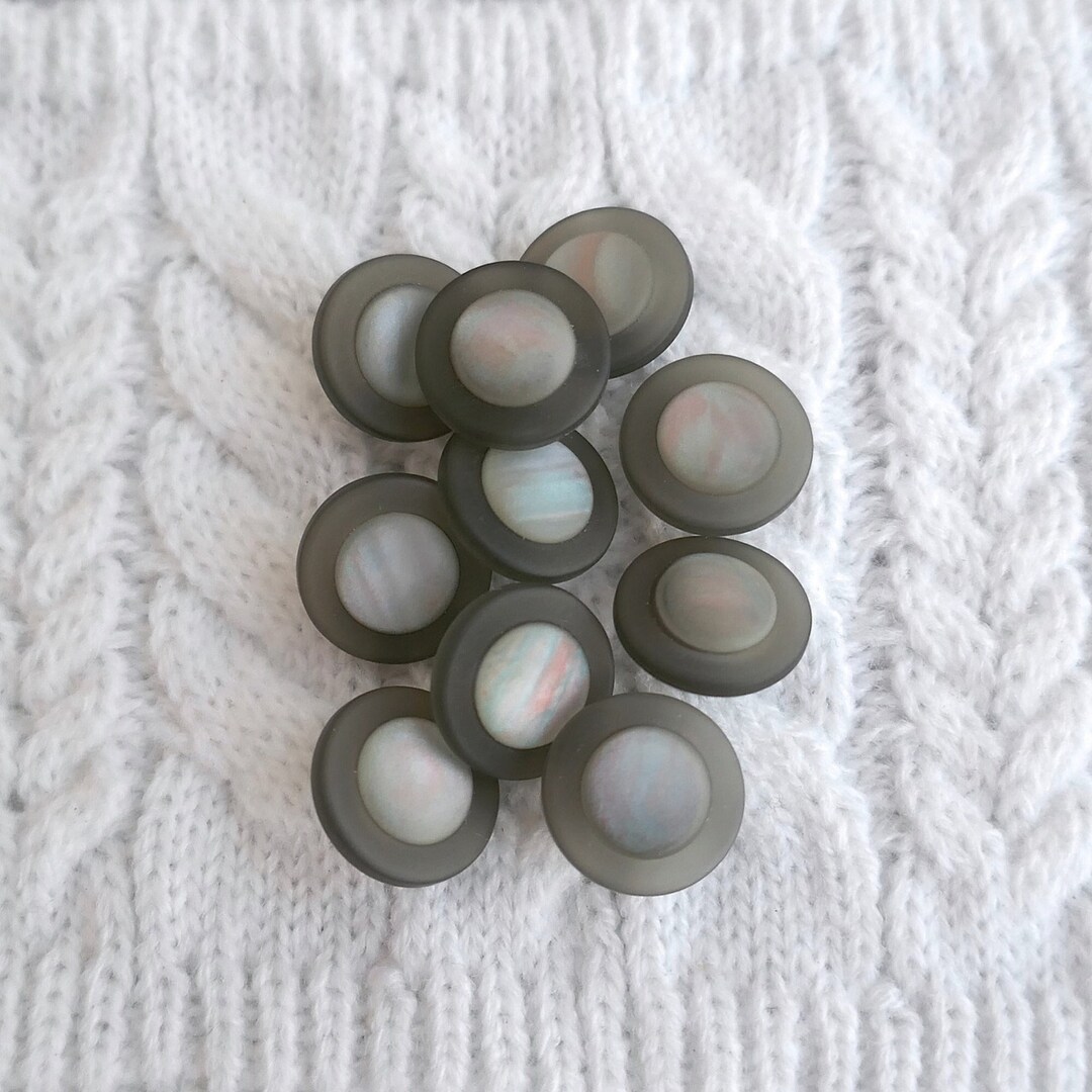 Dbl Grey Shanks CHOOSE 15mm 19mm 23mm Matte Iridescent L. Gray Faux ...