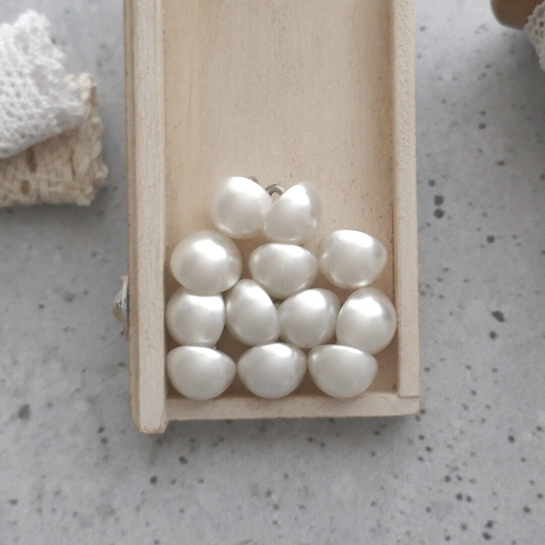 Small Pearl Buttons, 8mm .31 Inch - Little Half-round Satin Silver ...