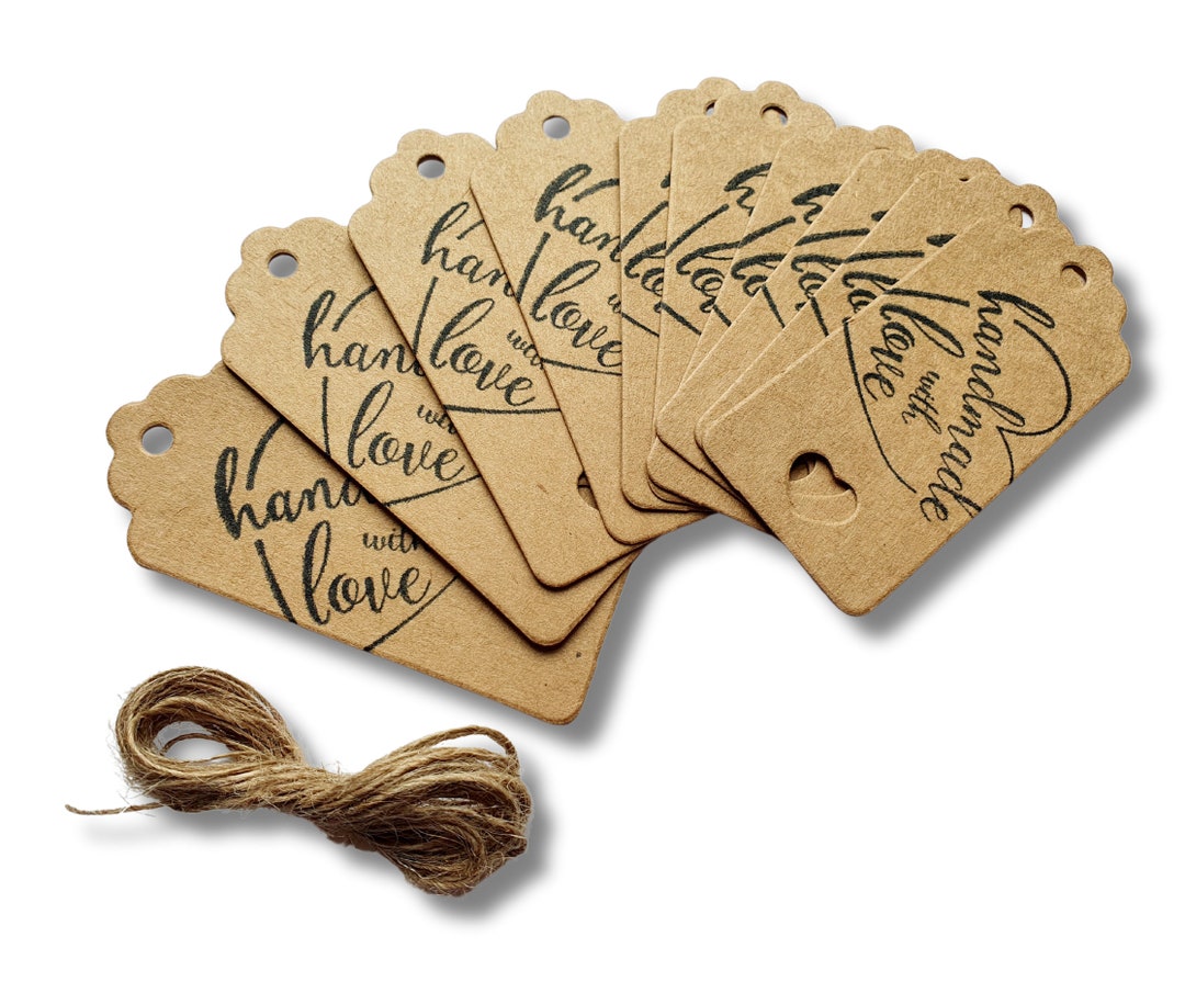 Handmade With Love Tags Pack of 10 | Gift Tags | Handmade With Love ...