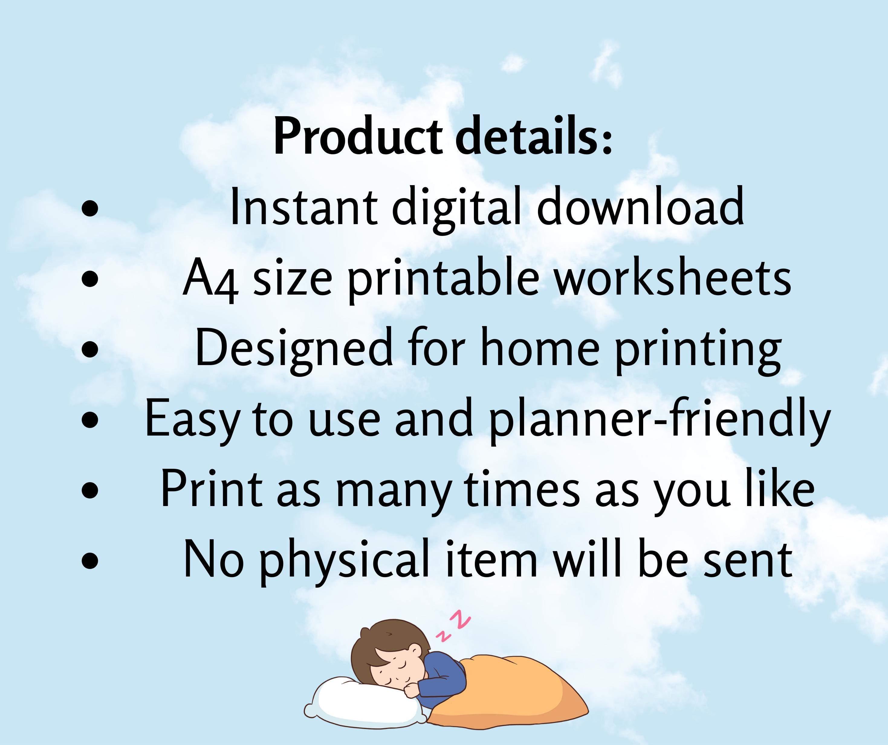 Sleep Hygiene Worksheets | Sleep Journal | Sleep Habits | Sleep Cycle ...