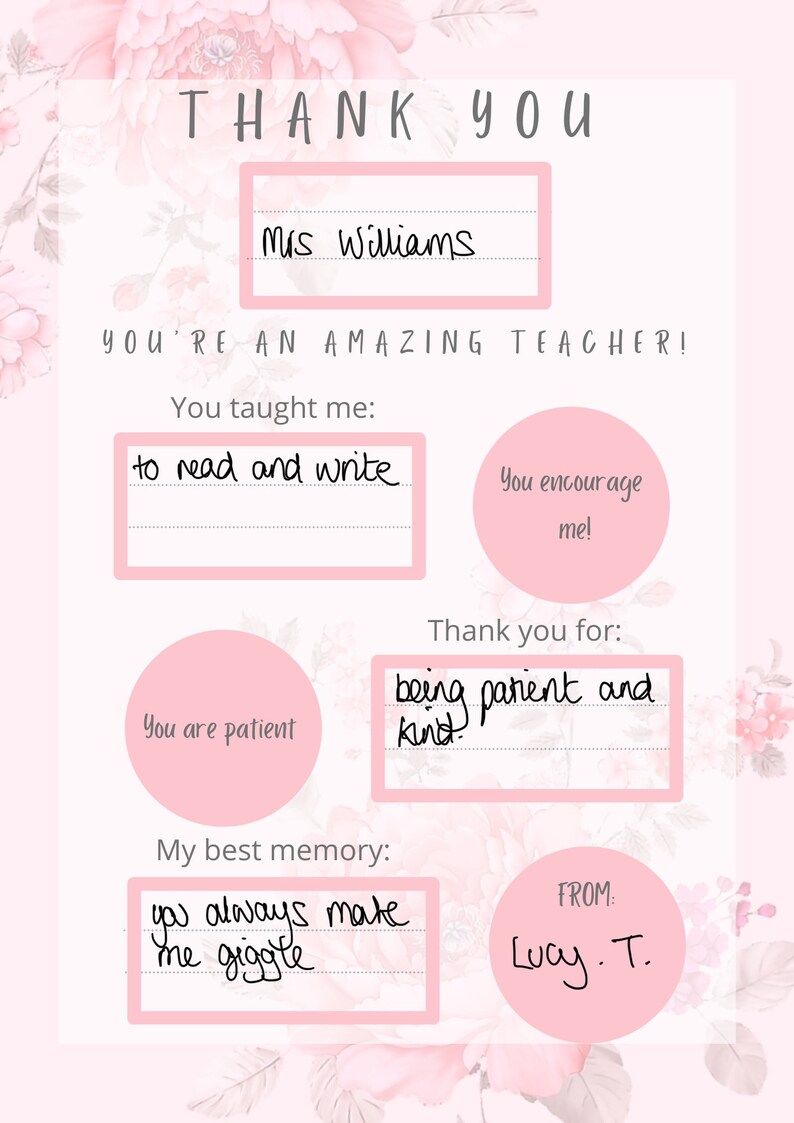 Teacher Appreciation Letter Teacher Letter Thank You - Etsy