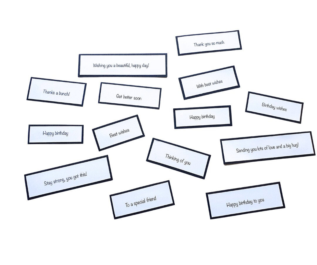 Pack of 14 Piece Sentiments Craft Supplies Card Making Sentiments ...