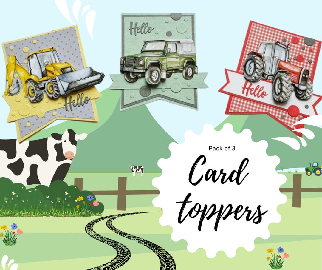 Pack of 3 X 3D Card Toppers Perfect for Card Making Scrapbooking ...