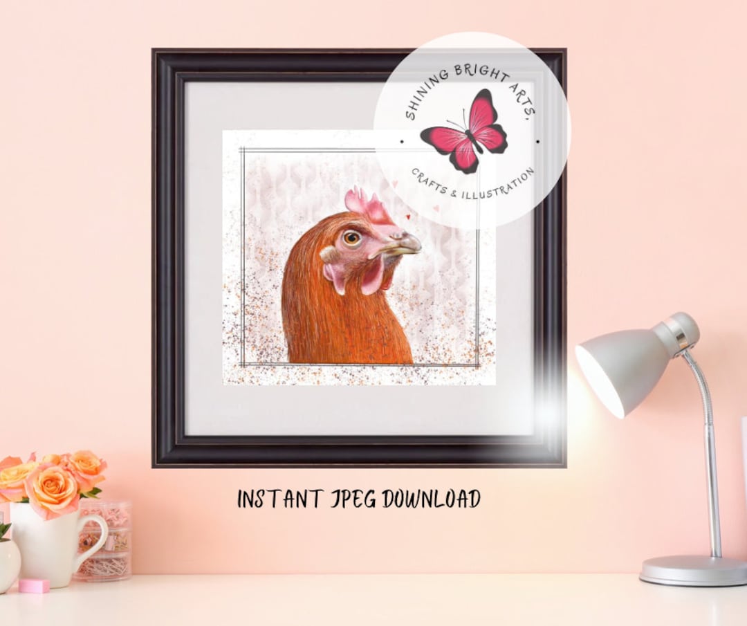 Downloadable Chicken Digital Art Print Print at Home Wall Art Printable ...