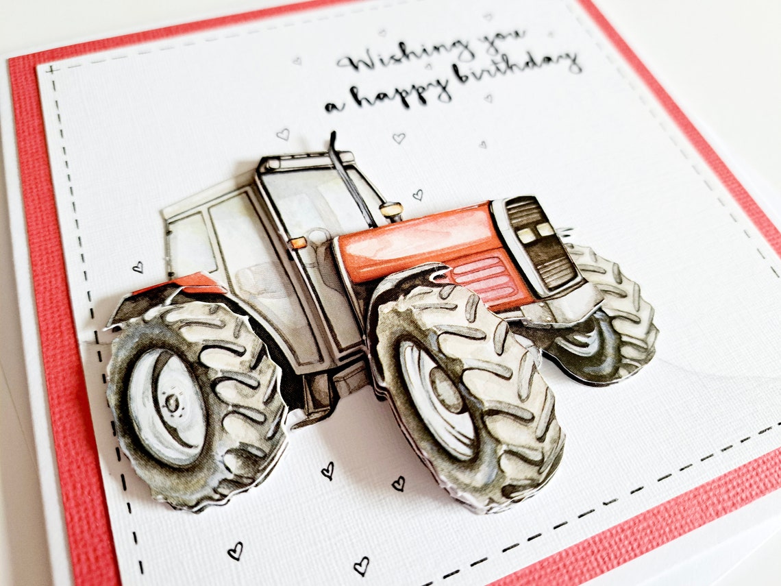 Red Tractor Greetings Card | Farming Cards | Tractors | Tractor ...