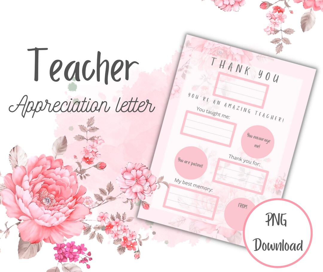 Teacher Appreciation Letter | Teacher Letter | Thank You Letter ...