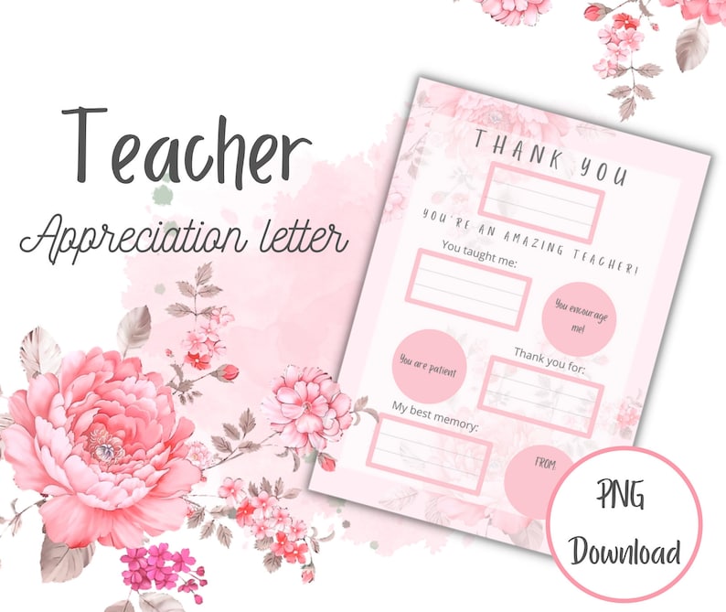 Teacher Appreciation Letter Teacher Letter Thank You - Etsy
