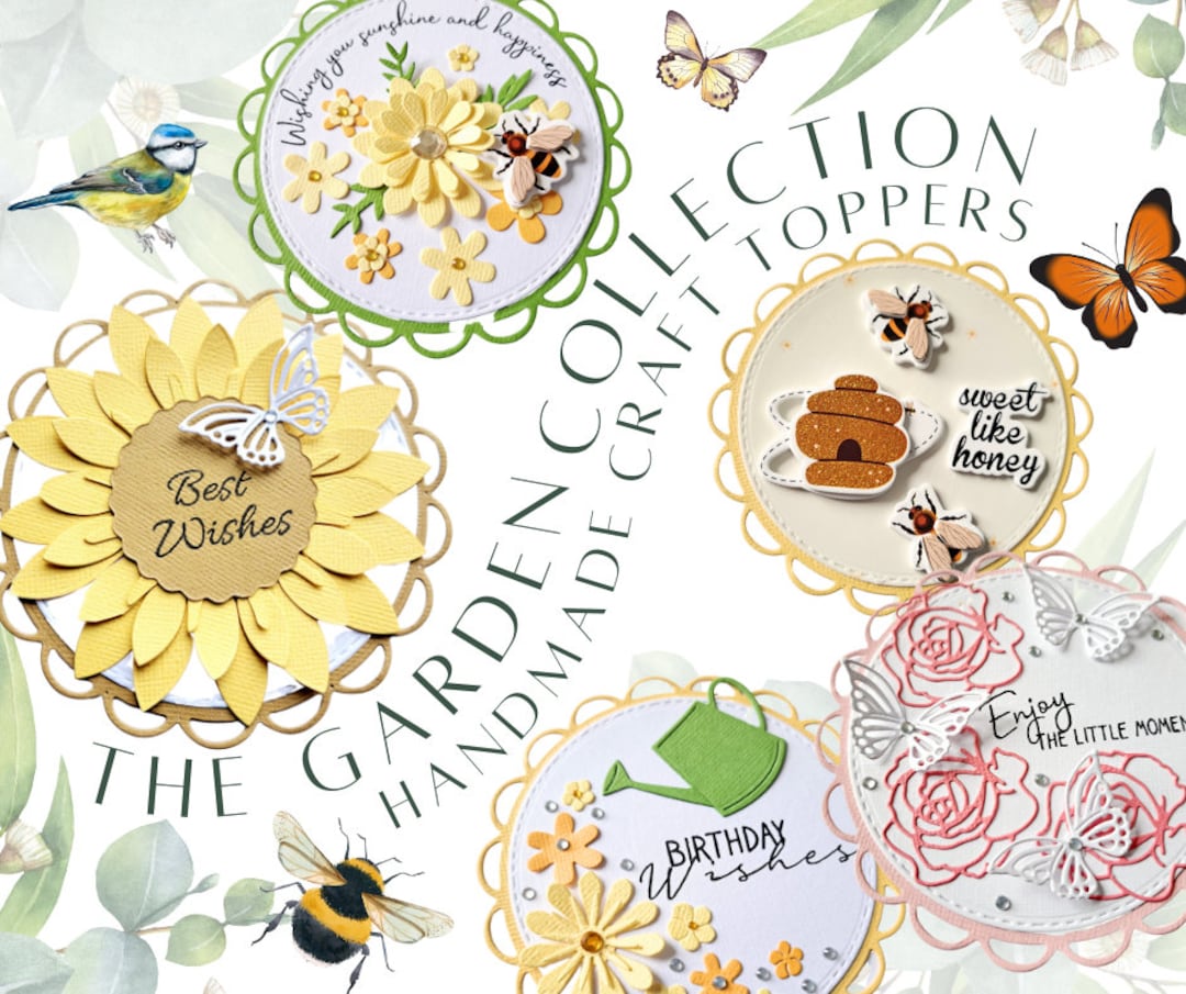 Garden Themed Craft Toppers Craft Supplies Card Making Scrapbooking ...