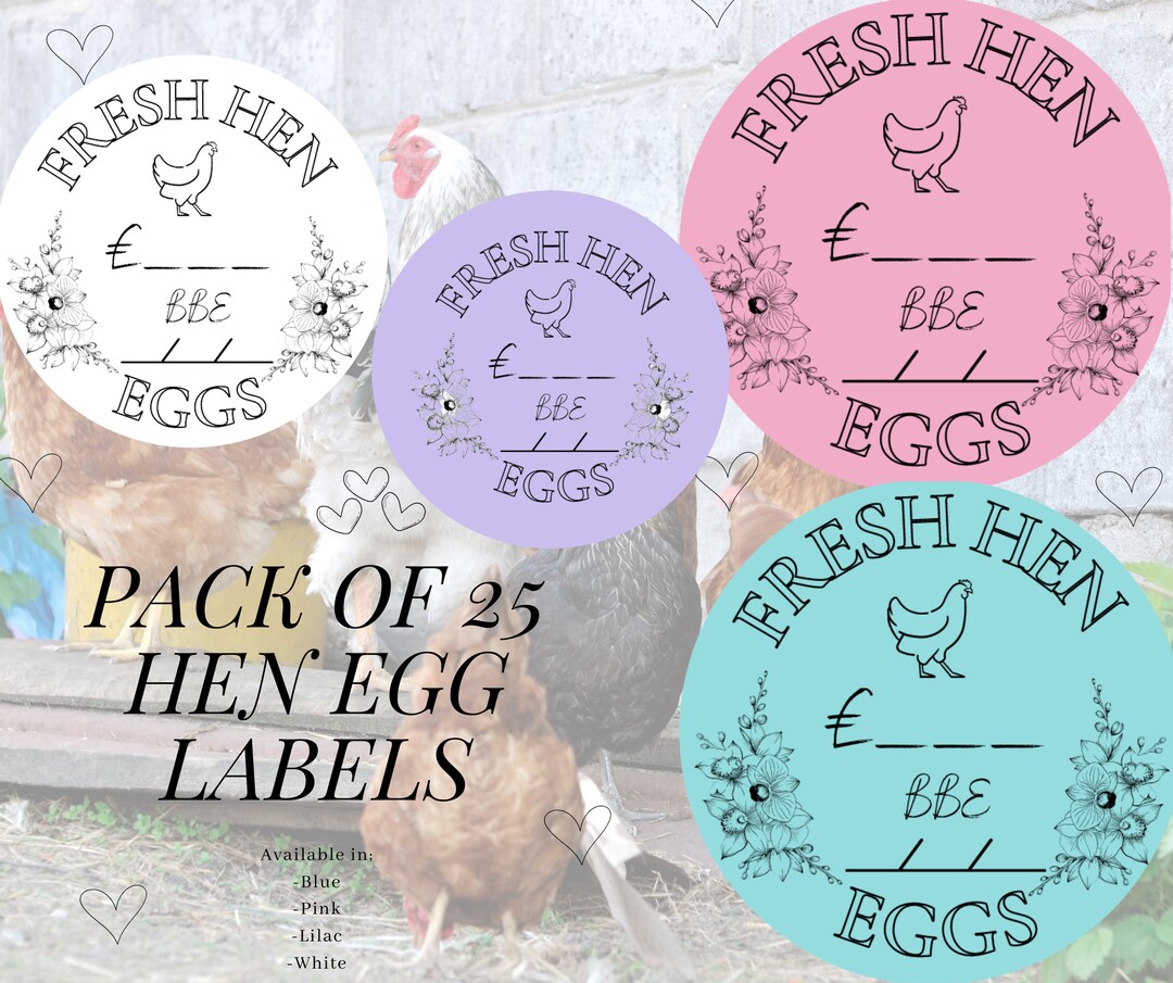 Hen Egg Box Stickers | Stickers for Hen Boxes | Farm Labels | Egg ...