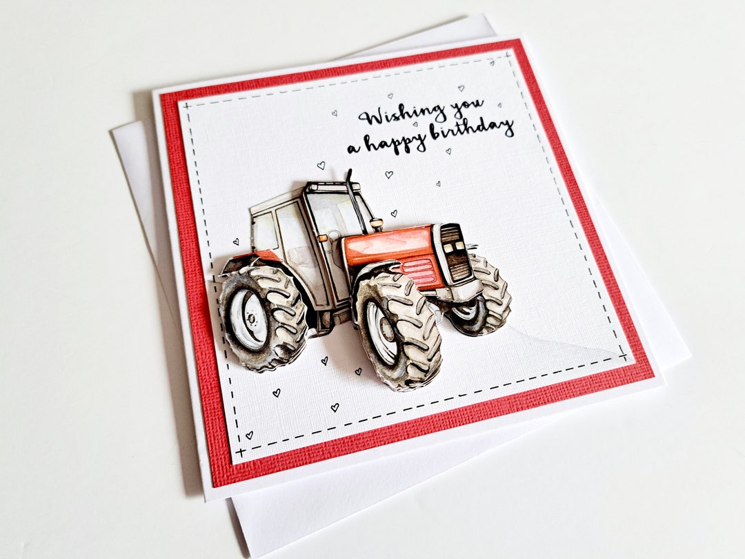 Red Tractor Greetings Card | Farming Cards | Tractors | Tractor ...