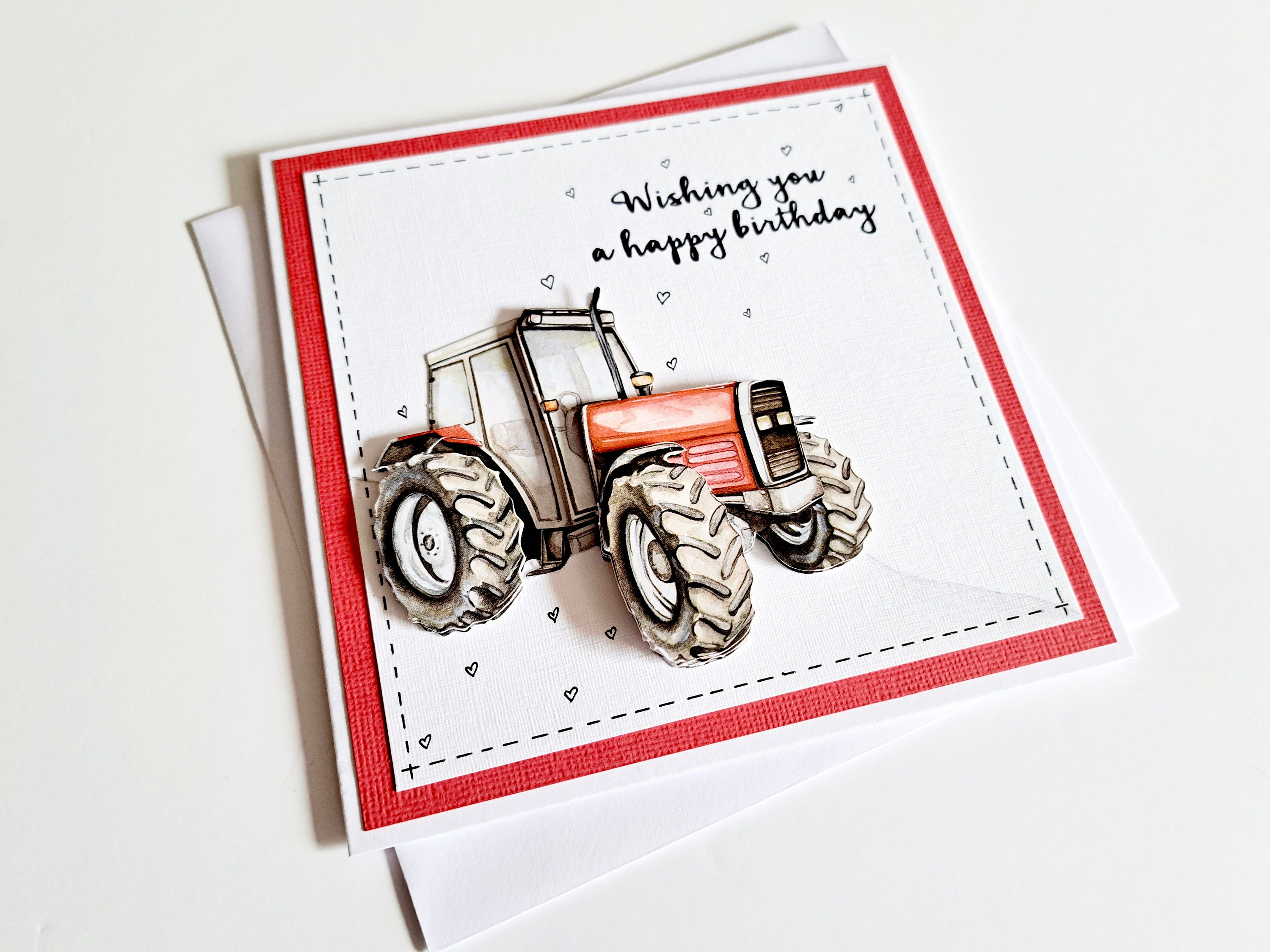 Red Tractor Greetings Card Farming Cards Tractors - Etsy UK