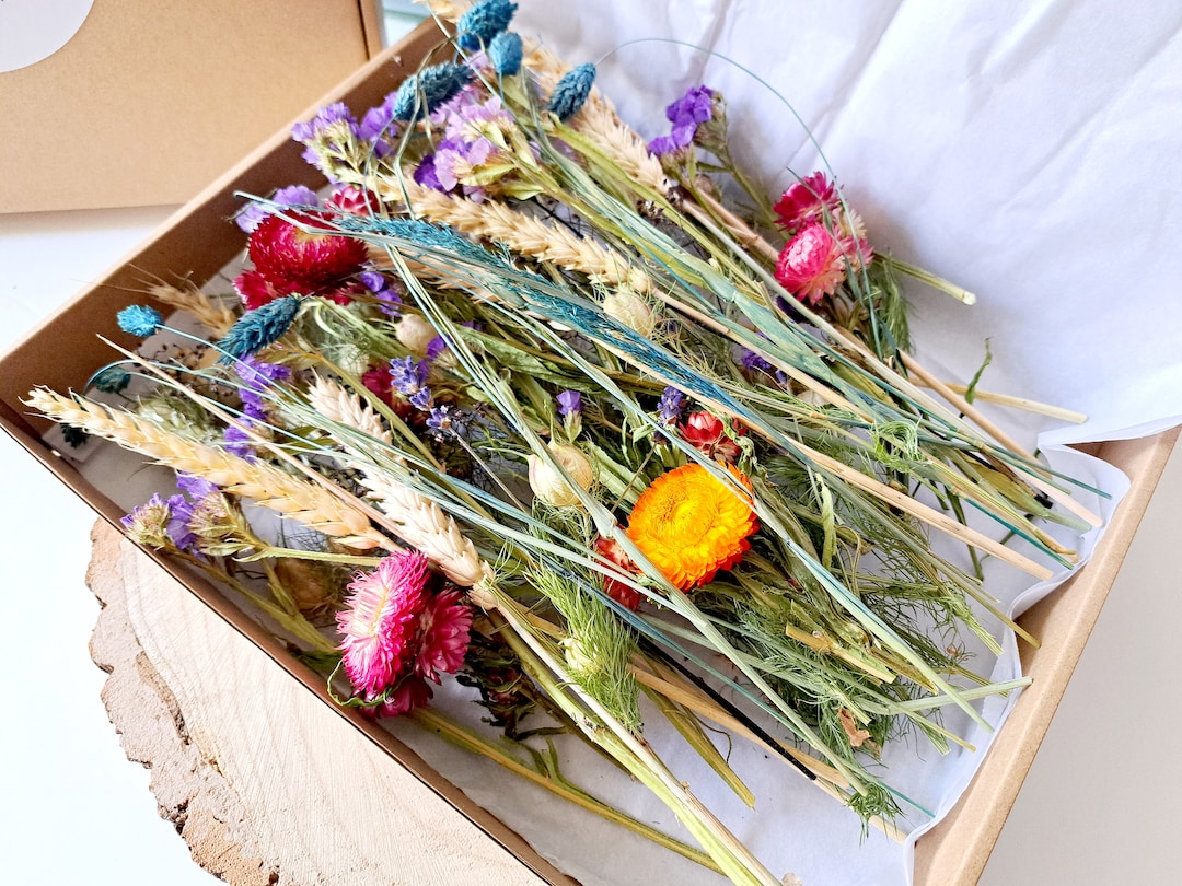 Dried Flowers in A Box | Dried Flower Assortment | Dried Flower Mix ...