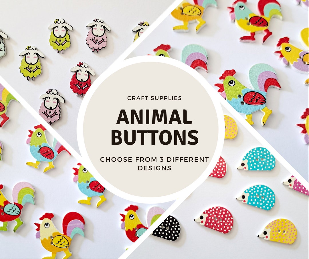 Animal Buttons | Buttons for Sewing | Buttons for Card Making ...