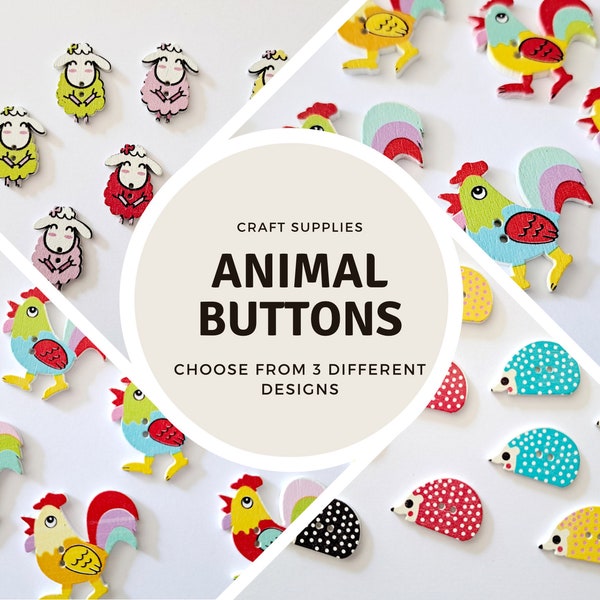 Animal Buttons - Etsy UK