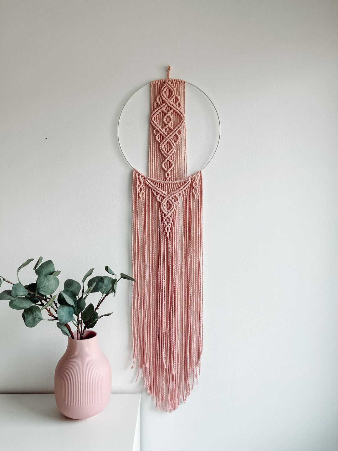 Pink Macrame Dreamcatcher, Macrame Wall Hanging - Etsy