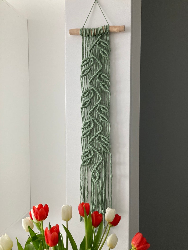 Green Macrame Vine & Leaves Wall Hanging Spring Leaves Home - Etsy