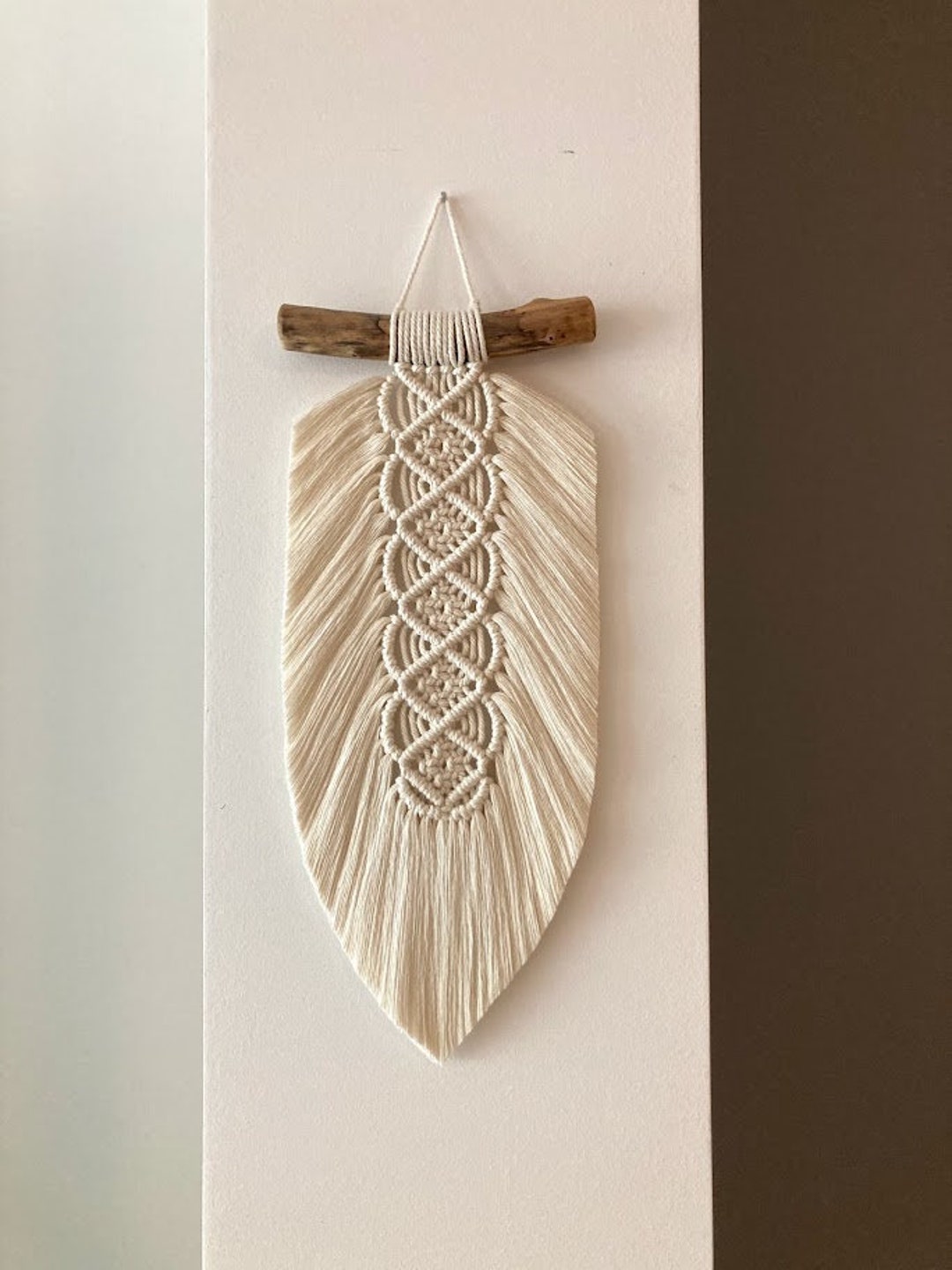 Large Macrame Wall Hanging Boho Chic Leaf Feather, Bohemian Leaves - Etsy