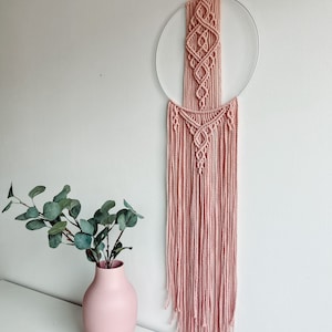 Pink Macrame Dreamcatcher, Macrame Wall Hanging - Etsy