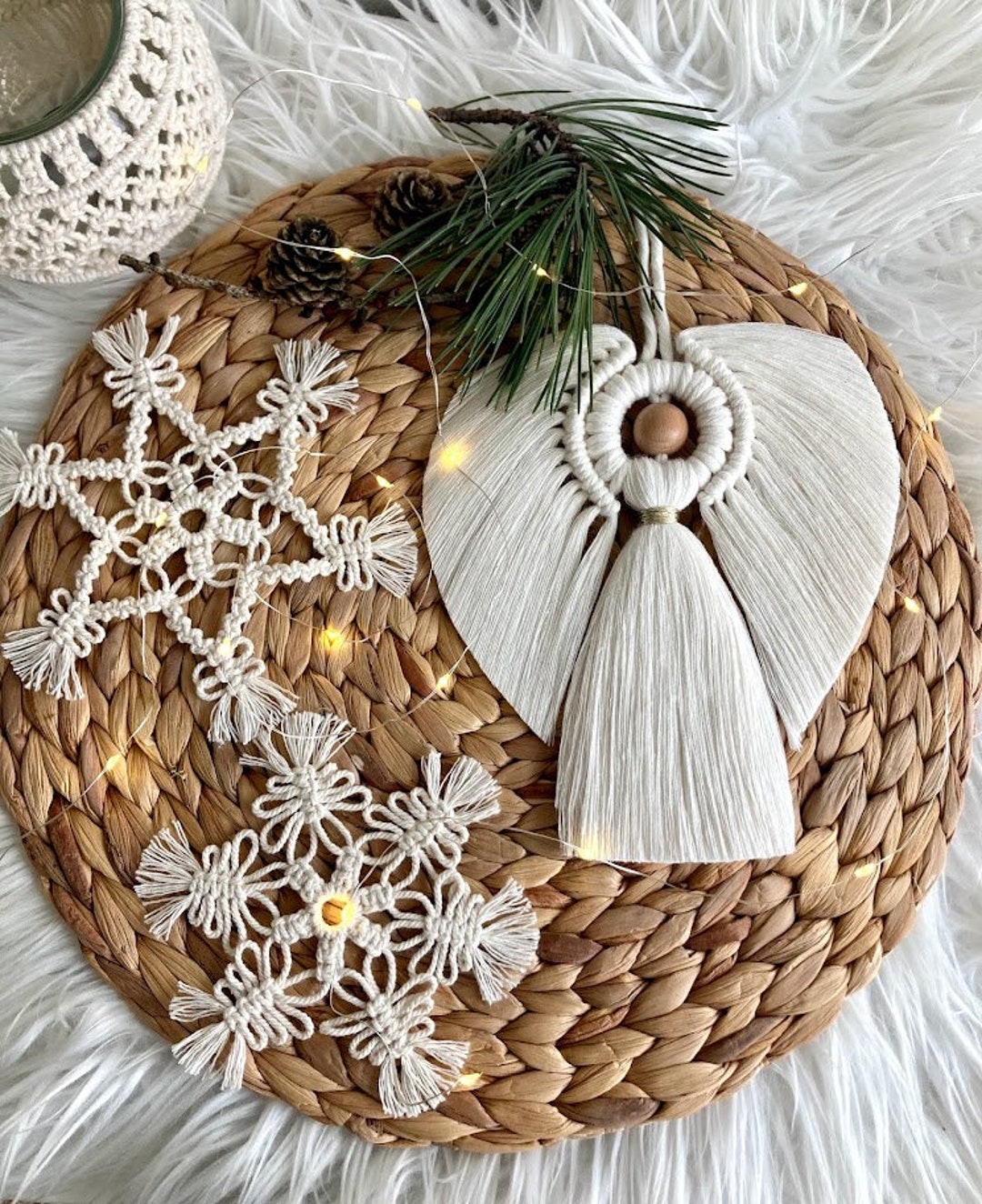 Macrame Christmas Angel Ornament: Boho Xmas Decoration - Etsy