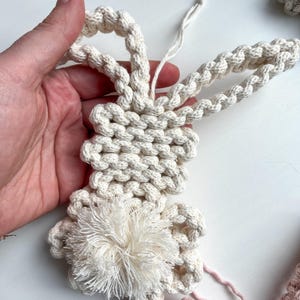 Handmade Macramé Easter Bunny Decoration in Pastel Colors – Cute Boho ...