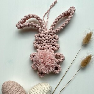 Handmade Macramé Easter Bunny Decoration in Pastel Colors – Cute Boho ...