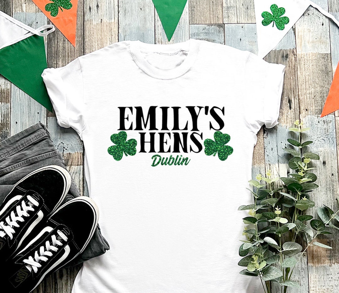 Ladies Custom Name Irish Hens T-shirt Womens Girls Dublin Hen Party ...
