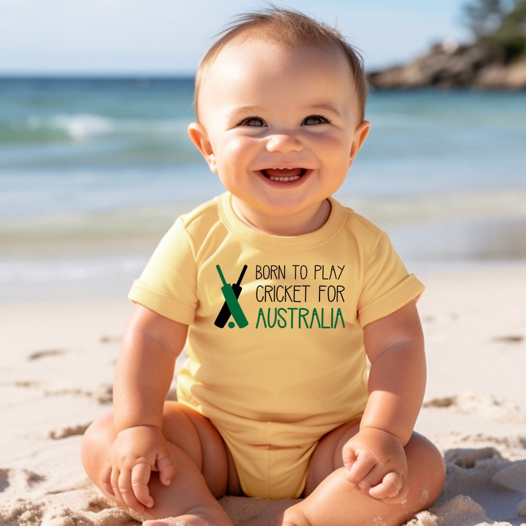 Born to Play Cricket for Australia Babygrow Baby Vest Twenty Super Cute ...