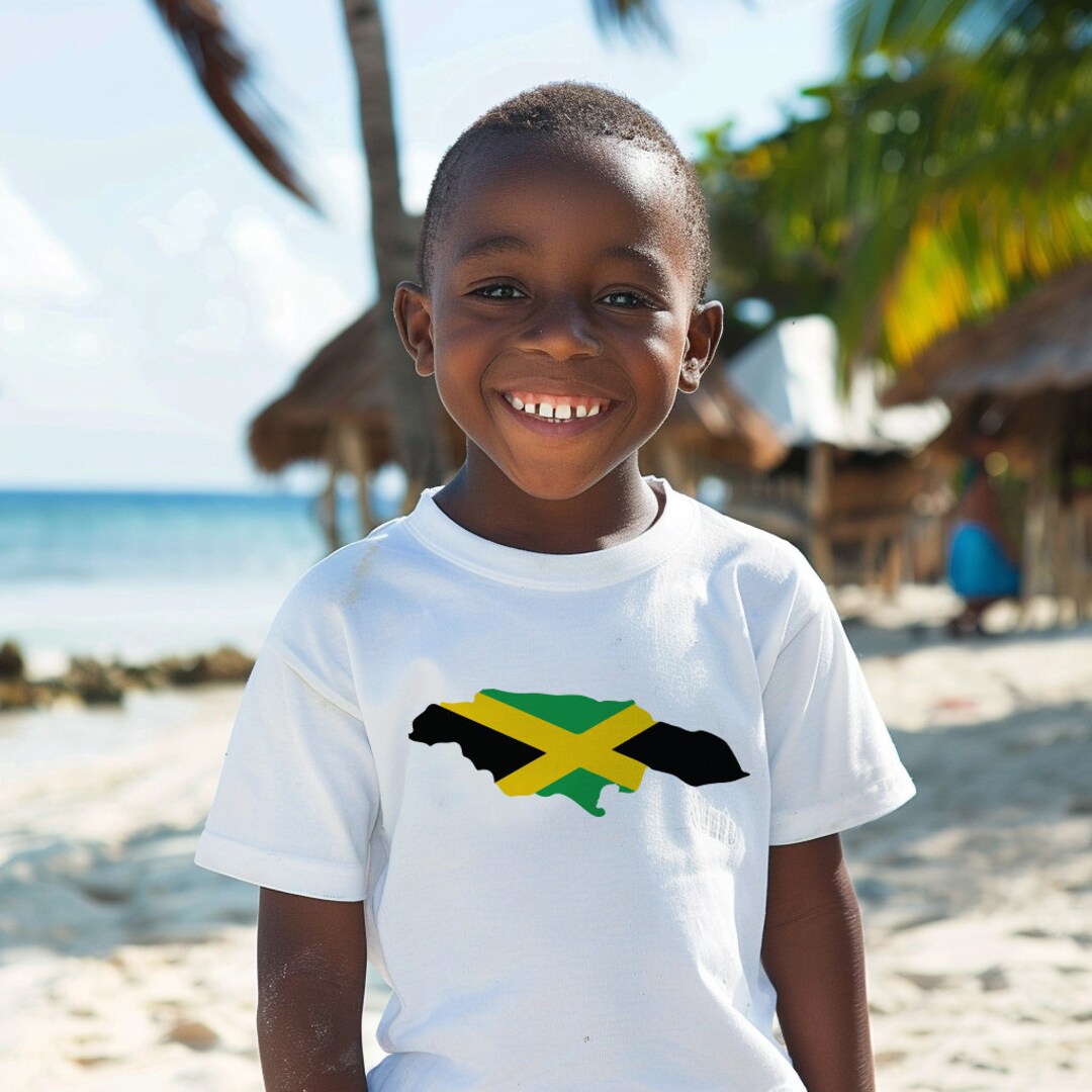 Kids Jamaica Flag Map T-shirt: Jamaican Holiday Trip Souvenir - Etsy