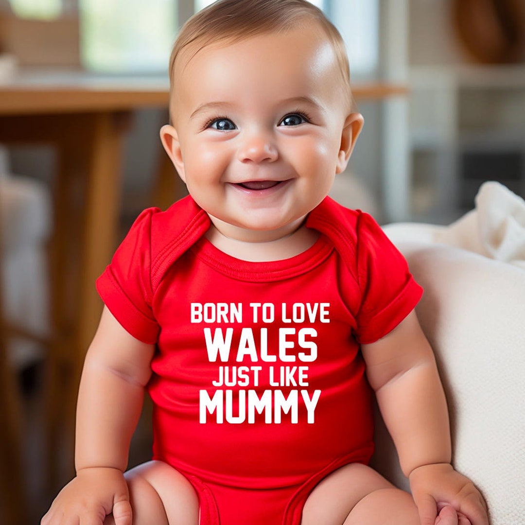 Wales Baby Vest: Born to Love Mummy, Welsh Dragon Babygrow - Etsy