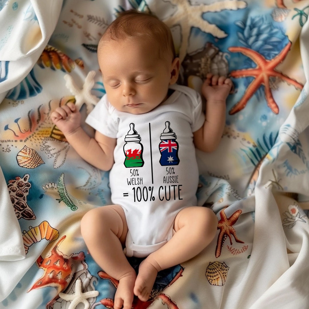 Welsh Aussie Baby Vest: Wales Australia Newborn Babygrow - Etsy