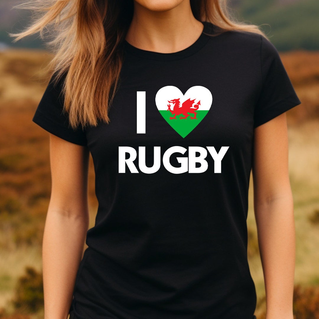 Ladies I Love Welsh Rugby T-shirt - Womens Girls Wales Rugby Cup ...