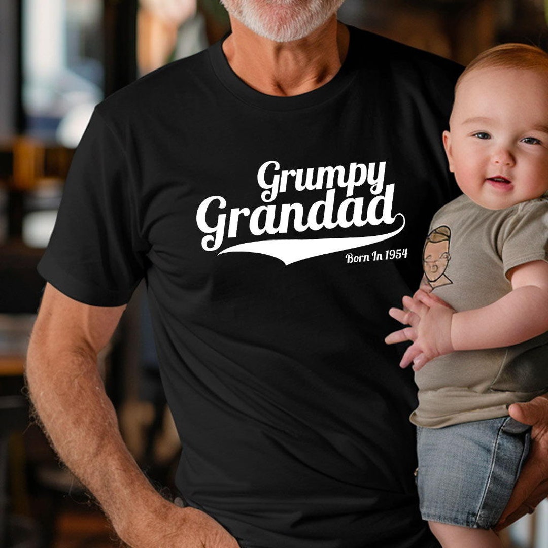 Grumpy Grandad Since 1954 T-shirt Mens New Grandson Fathers Day Gift ...