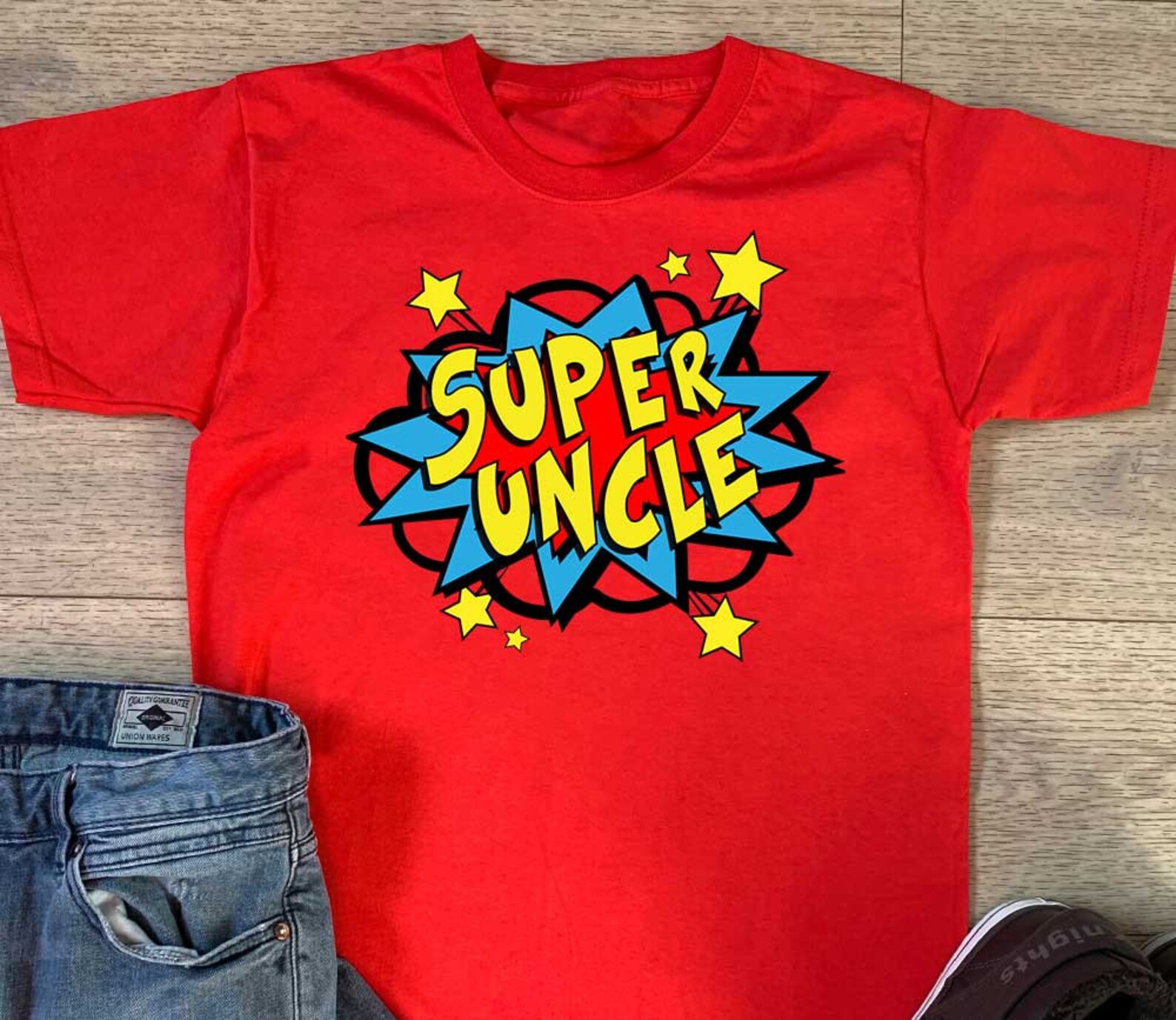 Super Uncle Comic T-shirt Mens Superhero Gift Top Boys | Etsy