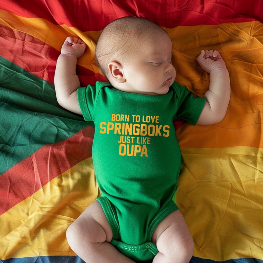 Born to Love Springboks Just Like Oupa Babygrow Baby Vest - South ...