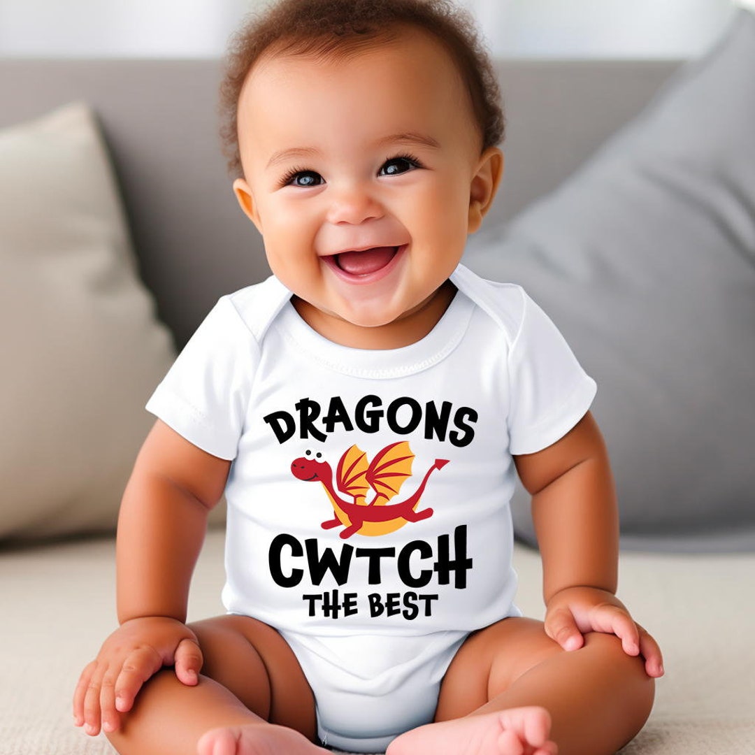 Dragons Cwtch the Best Baby Grow Vest Clothes - Boys Girls Wales Custom ...