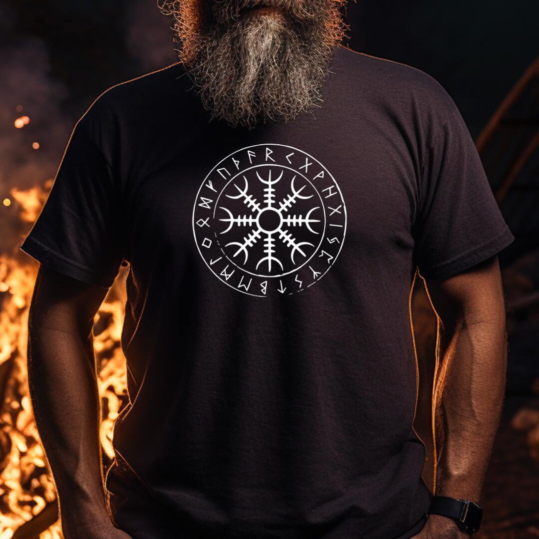 Helm of Awe T Shirt Gothic Brother Uncle Boyfriend Motorbike Compass ...