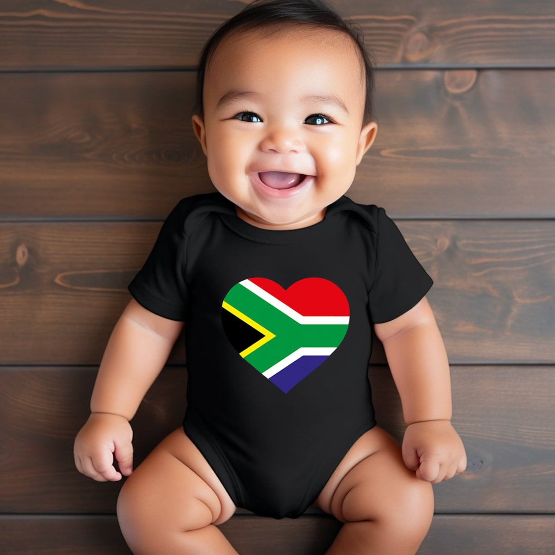 South Africa Heart Flag Babygrow Baby Vest Cute Clothes African ...